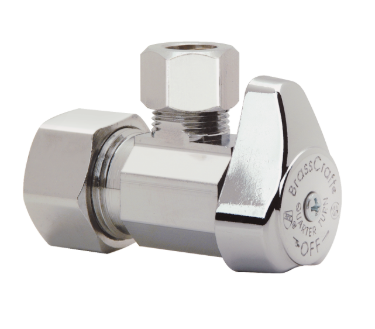 BrassCraft G2CR19XC 5/8 x 3/8 Compression 1/4 Turn Angle Jiffy Stop ...
